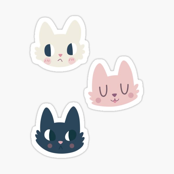 "Kitty Faces Sticker Set" Sticker for Sale by bakura240 | Redbubble