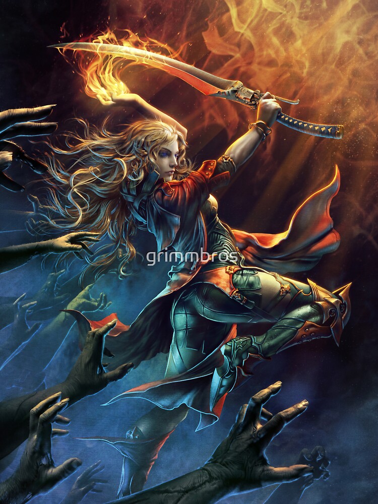 "Magic Fire Sword" Magnet for Sale by grimmbros | Redbubble