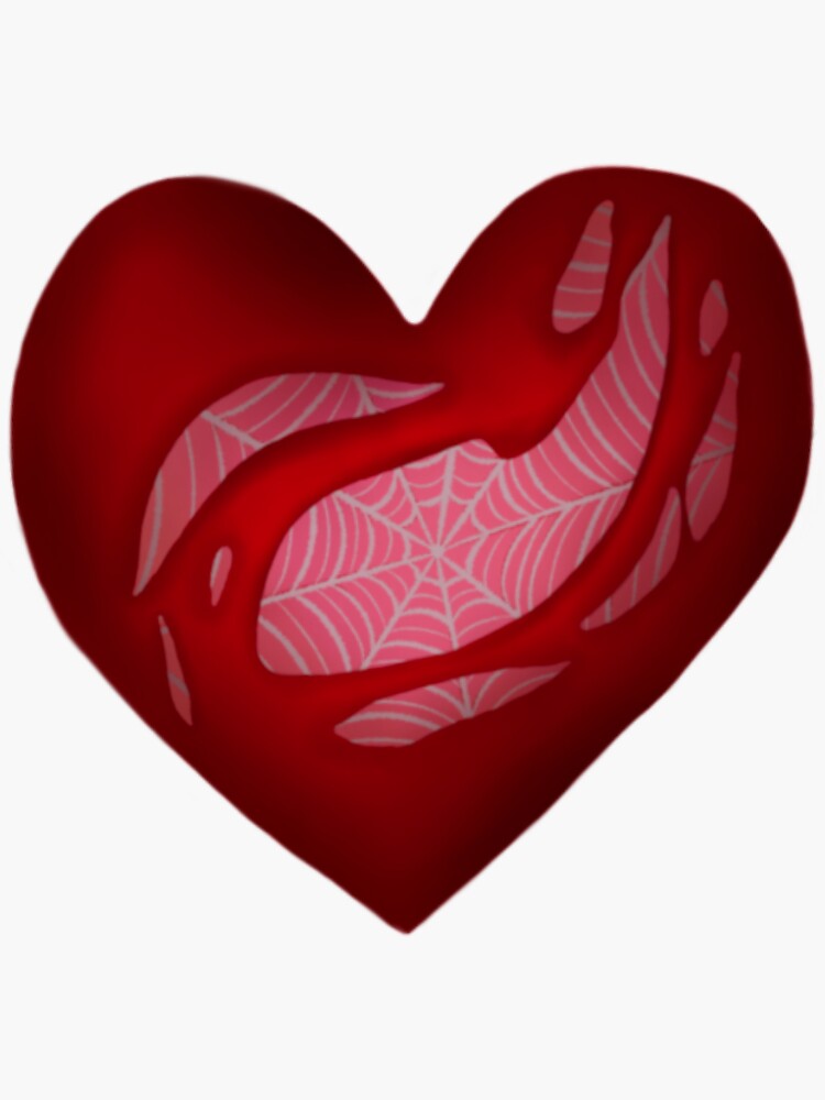 "Webbed Heart" Sticker for Sale by AlleyCat2214 | Redbubble