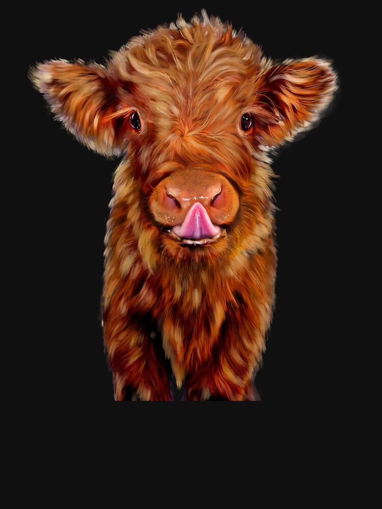 "Baby Highland Cow Drawing Scottish We Coo" Classic T-Shirt for Sale by ...