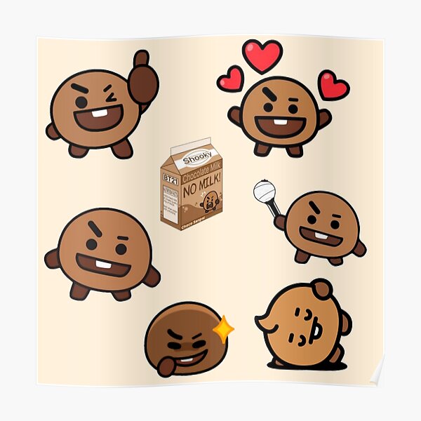 "BT21 Baby Cute SHOOKY Set" Poster for Sale by JeonDaisy | Redbubble