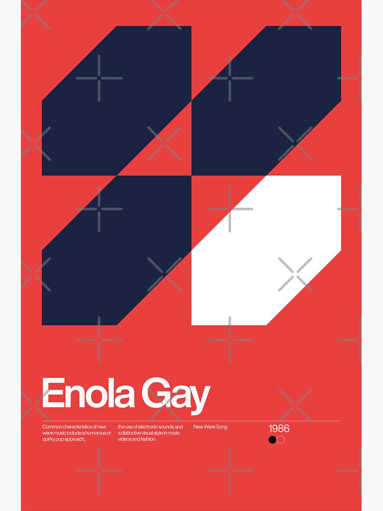 "Enola Gay Inspired Lyrics Design" Sticker for Sale by sub88 | Redbubble