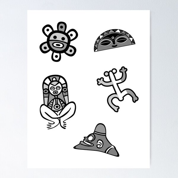 Póster con la obra «Tainos Puerto Rico Coqui Atabey Cemi Sol Luna ...