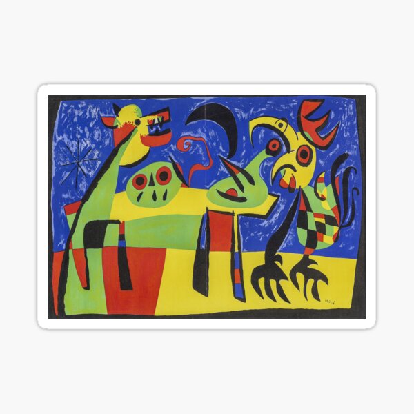 "joan miro " Sticker by Zarrix-rayan | Redbubble