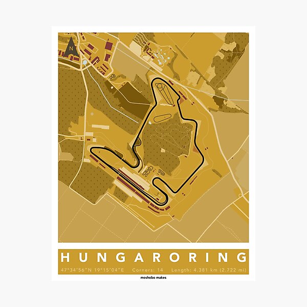"Hungaroring | Formula 1 Poster | Track Map" Photographic Print for ...
