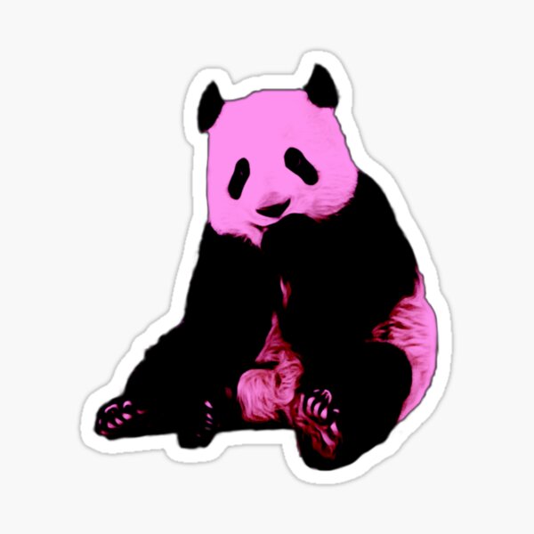 "pink panda" Sticker by supersadmelody | Redbubble