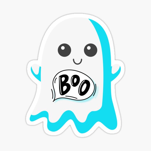 "Cute ghost Boo " Sticker by CorneliusDesign | Redbubble