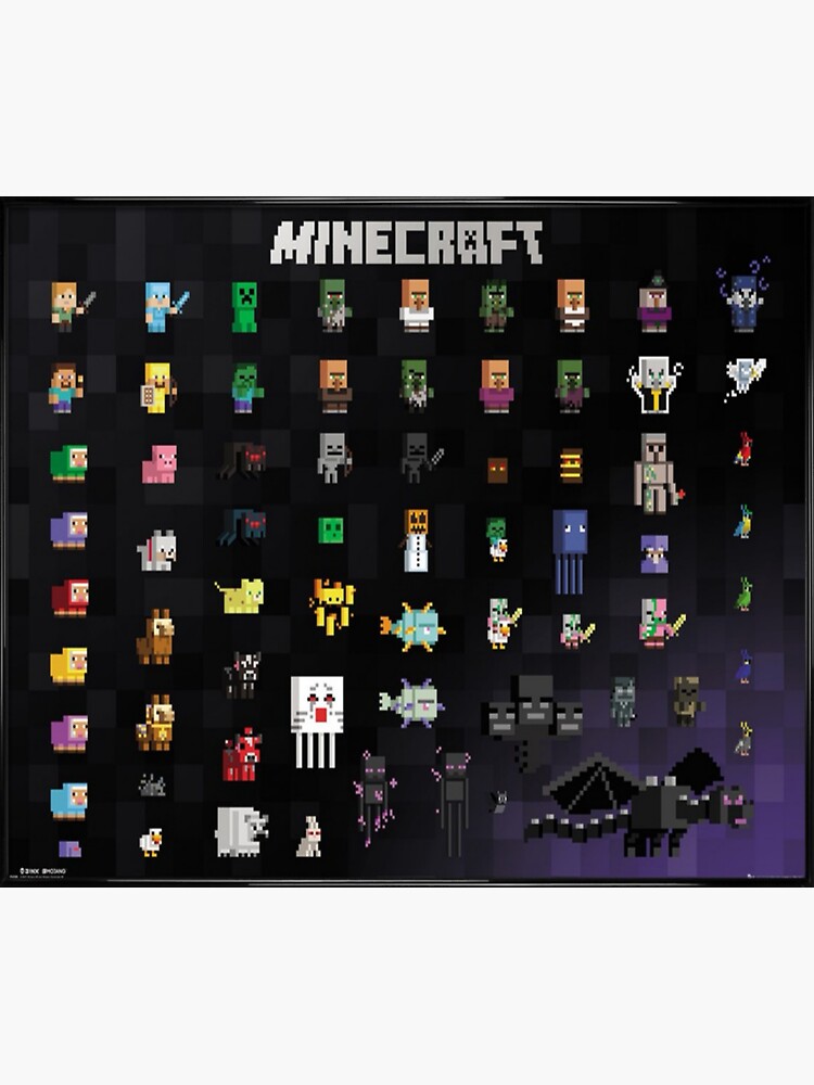 "All minecraft characters ." Sticker by WallArtHub | Redbubble