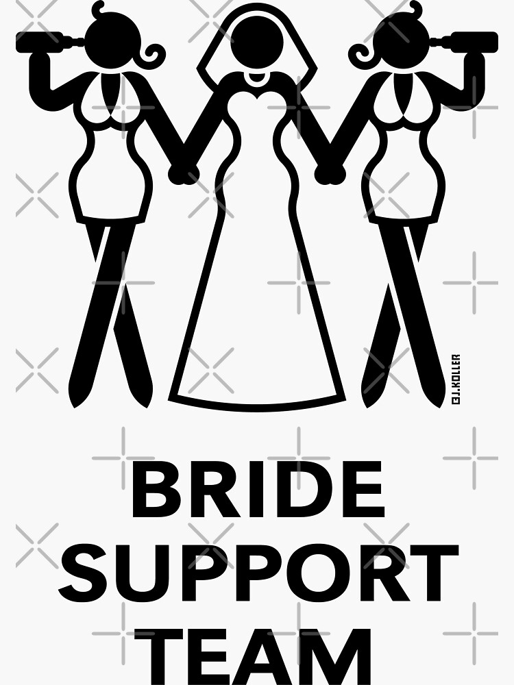 Pegatina «Equipo de apoyo de la novia (despedida de soltera / despedida ...
