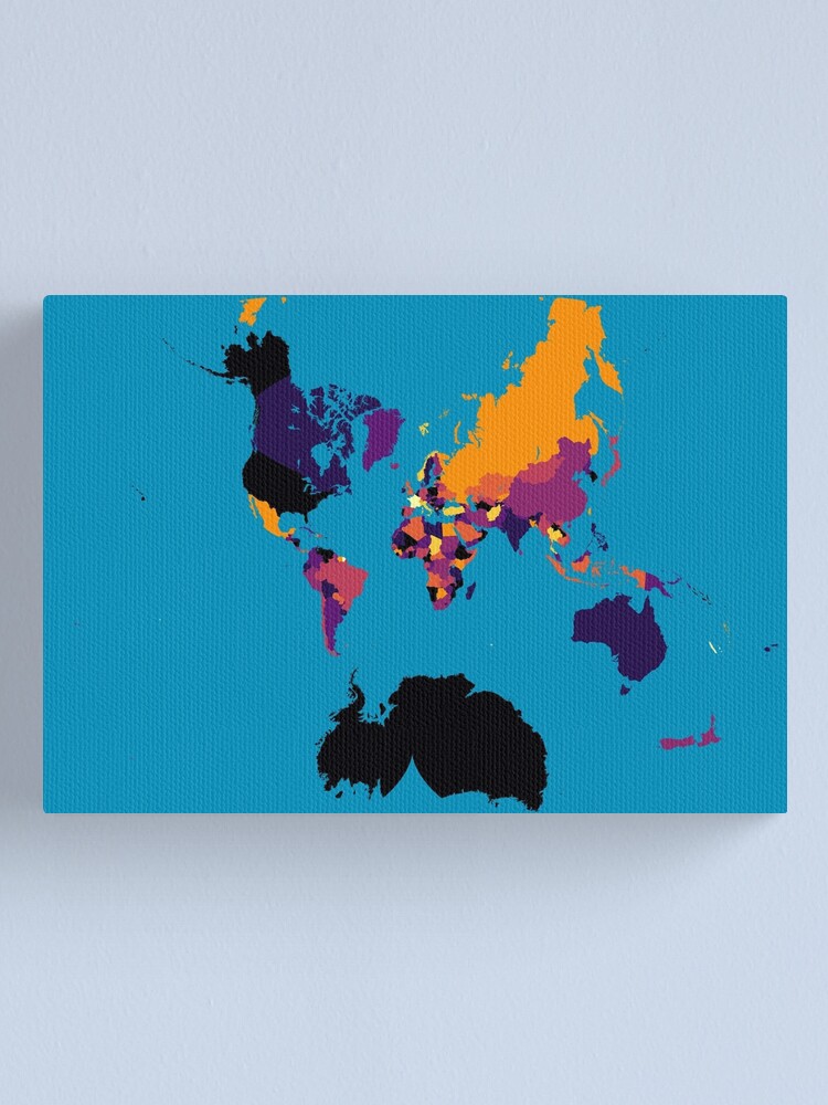 "World Map: August Epicycloidal Projection, inferno Color Scheme ...