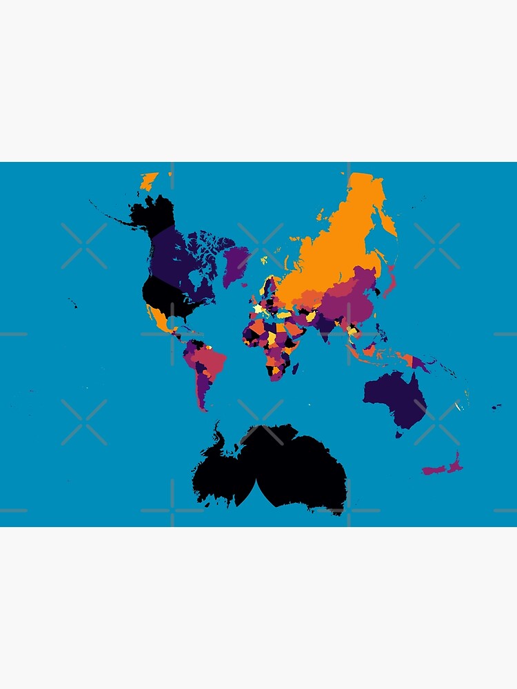 "World Map: August Epicycloidal Projection, inferno Color Scheme ...