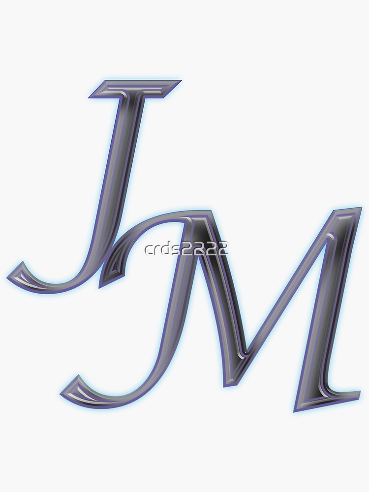"INITIALS JM" Sticker by crds2222 | Redbubble