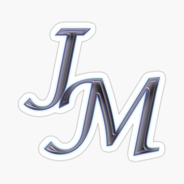 "INITIALS JM" Sticker by crds2222 | Redbubble