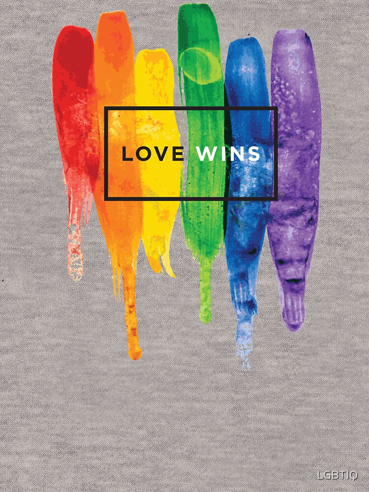 "Watercolor LGBT Love Wins Rainbow Paint Typographic" Lightweight Hoodie for Sale by LGBTIQ ...
