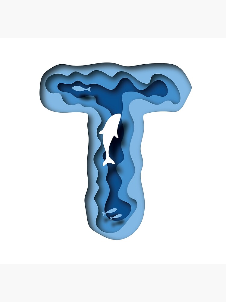"Letter T in deep water papercut design" Poster by thelazypigeon ...