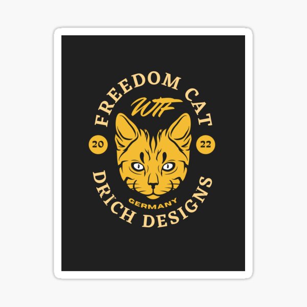 "Cat logo" Sticker for Sale by DrichDesigns | Redbubble