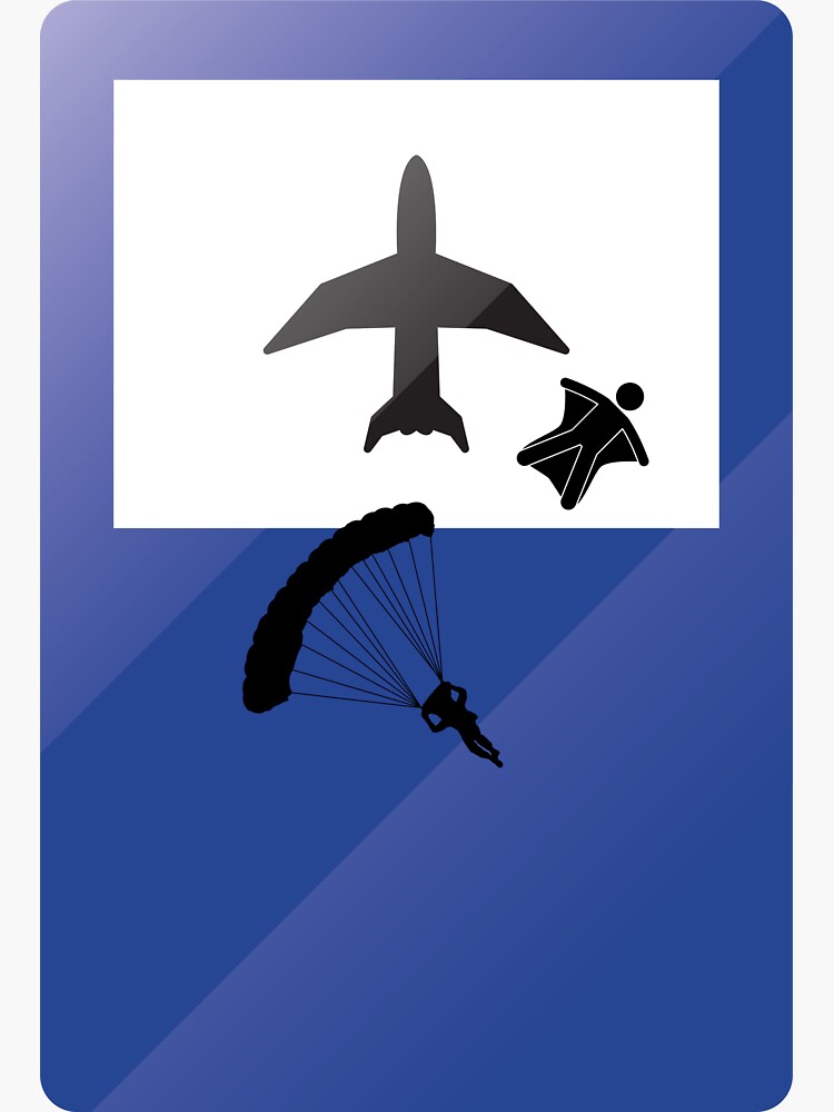 "skydiving ON THE INFORMATION BOARD" Sticker for Sale by Manuri20 ...