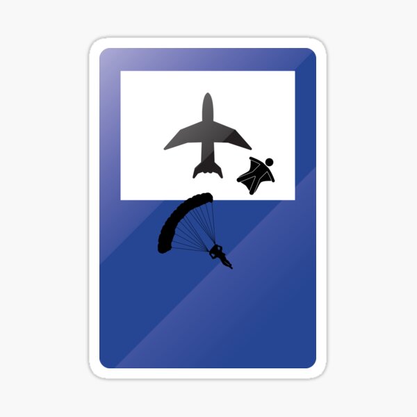 "skydiving ON THE INFORMATION BOARD" Sticker for Sale by Manuri20 ...