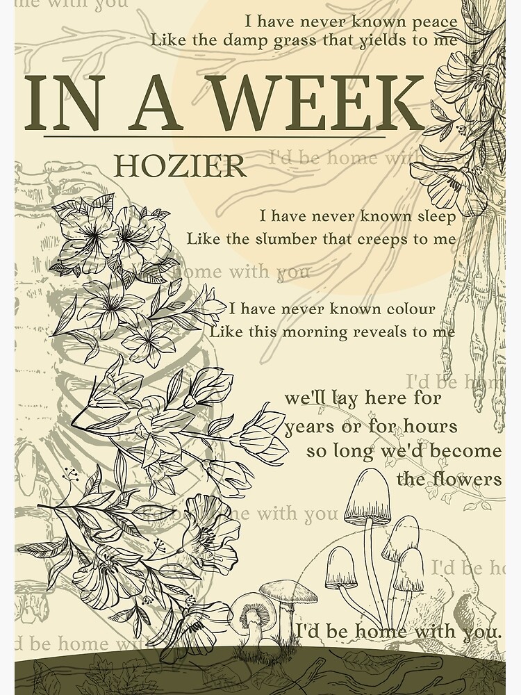 "In a Week Hozier " Poster for Sale by tuesdayss | Redbubble