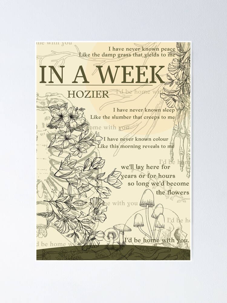 "In a Week Hozier " Poster for Sale by tuesdayss | Redbubble