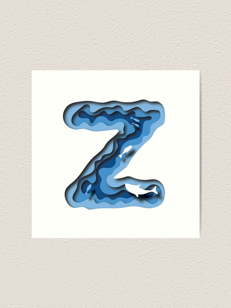 "Letter Z in deep water papercut design" Art Print by thelazypigeon ...