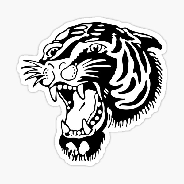 "Tiger Old-School Tattoo" Sticker for Sale by FashionNation | Redbubble
