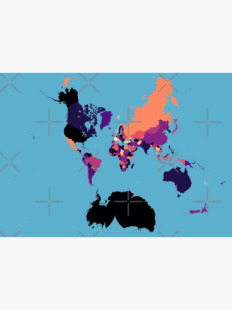 "World Map: August Epicycloidal Projection, magma Color Scheme" Art ...