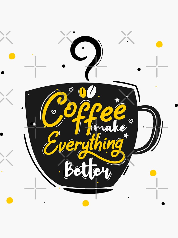 " Coffee Solves Everything" Sticker by hyenadesigner | Redbubble