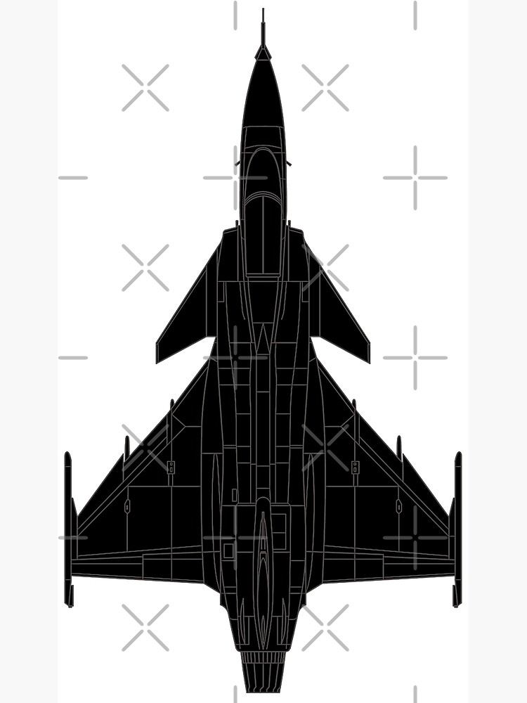 "Jas-39 Gripen Silhouette Top View" Canvas Print for Sale by ...