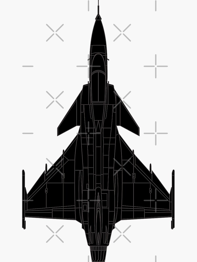 Pegatina «Vista superior de la silueta de Gripen Jas-39» de ...