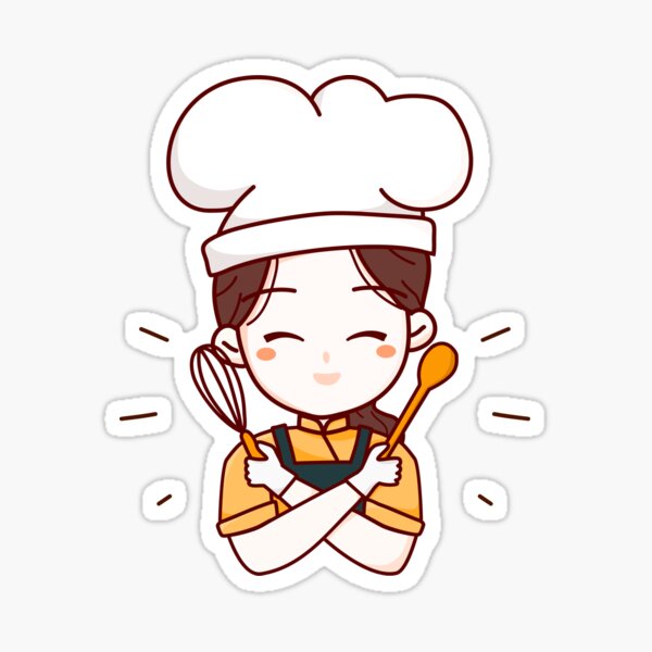 "Female Chef" Sticker for Sale by ncameron93 | Redbubble