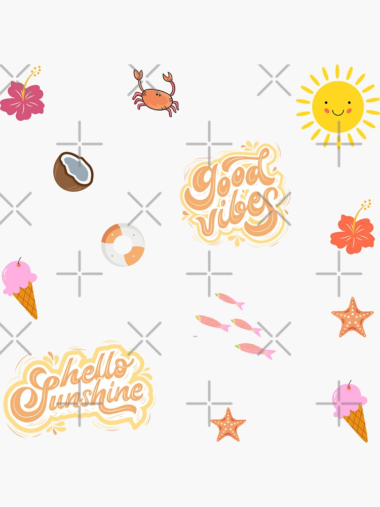 "Summer Beach Fun" Sticker for Sale by TeeKid | Redbubble