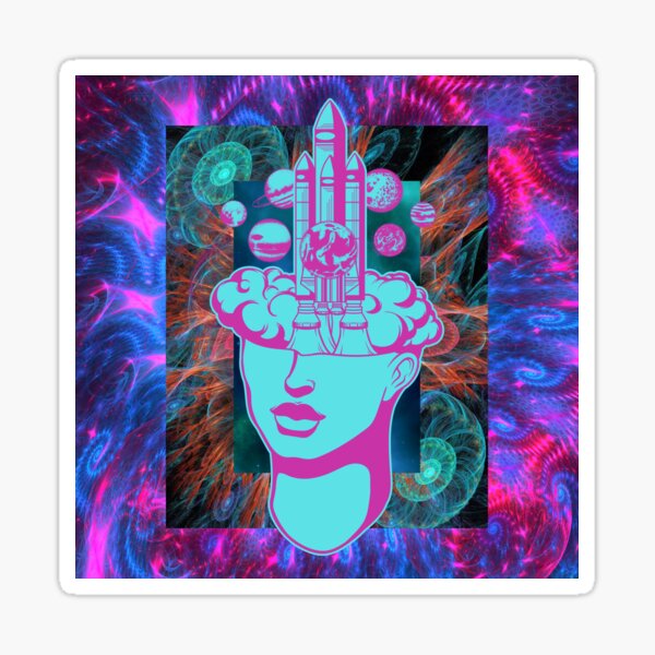 "Mindblown Psychonaut Epiphany Psychedelic Consciousness Art" Sticker ...