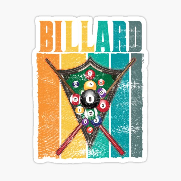 "Billiard Pool Snooker 8 Ball Game Birthday" Sticker by KealFashion ...