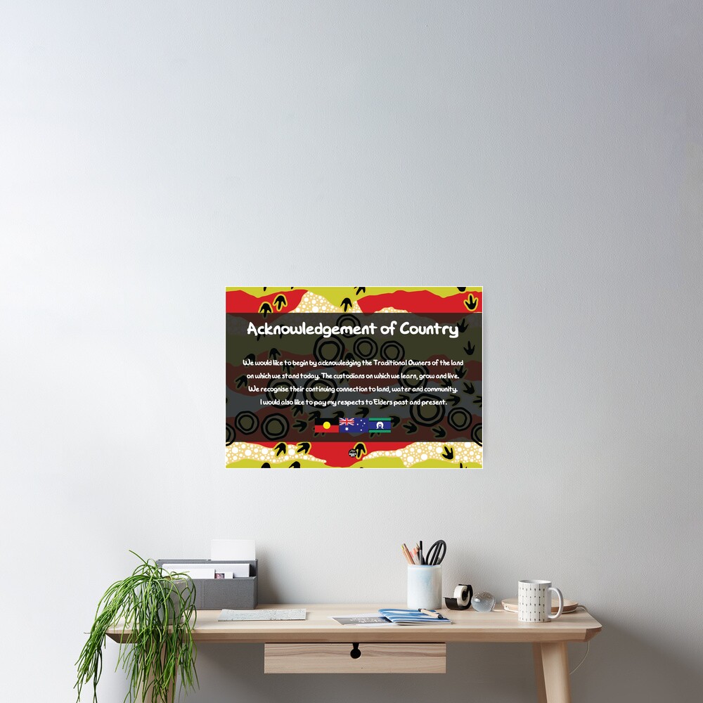 "Acknowledgement of Country - Authentic Aboriginal Art" Poster for Sale ...