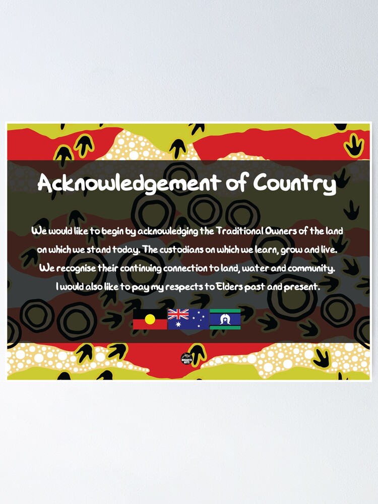 "Acknowledgement of Country - Authentic Aboriginal Art" Poster for Sale ...