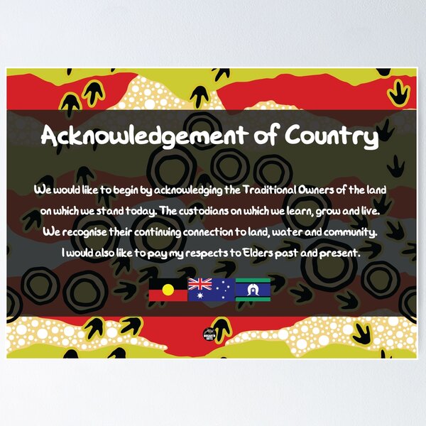"Acknowledgement of Country - Authentic Aboriginal Art" Poster for Sale ...