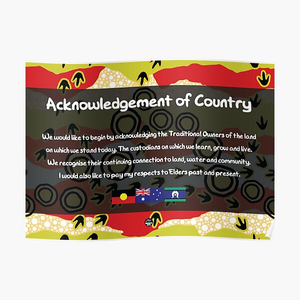 "Acknowledgement of Country - Authentic Aboriginal Art" Poster for Sale ...