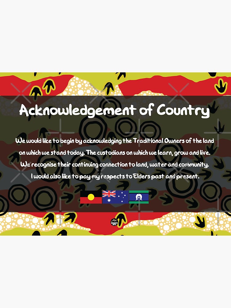 "Acknowledgement of Country - Authentic Aboriginal Art" Sticker for ...