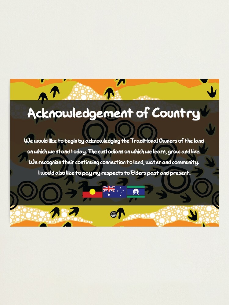 "Acknowledgement of Country - Authentic Aboriginal Art" Photographic ...