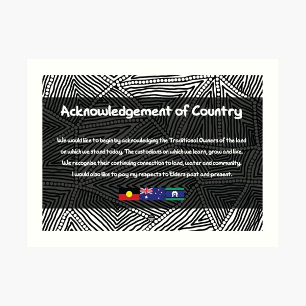 "Acknowledgement of Country - Authentic Aboriginal Art" Art Print for ...