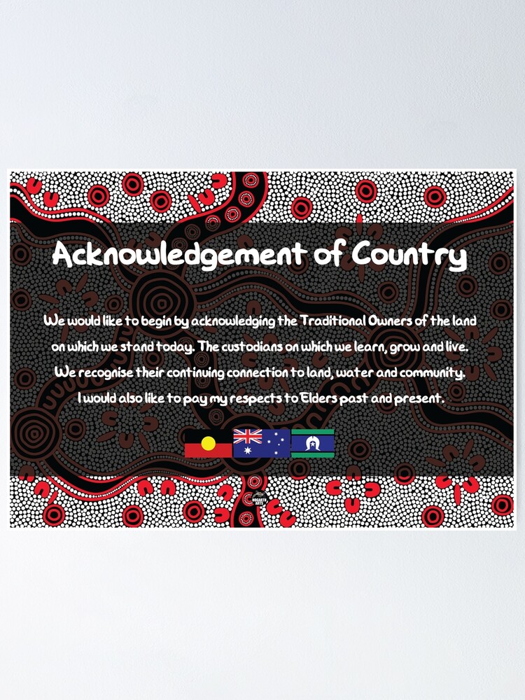 "Acknowledgement of Country - Authentic Aboriginal Art" Poster for Sale ...