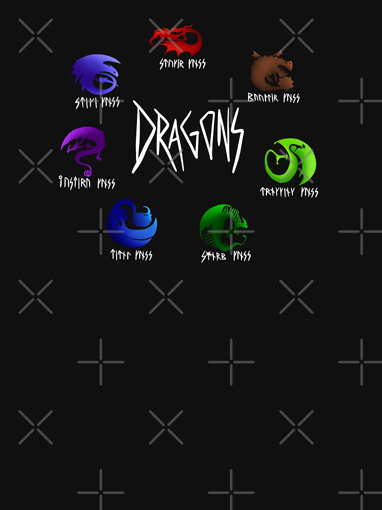 "HTTYD Dragon Classifications with White Font" T-shirt by TheSimpleEdge ...