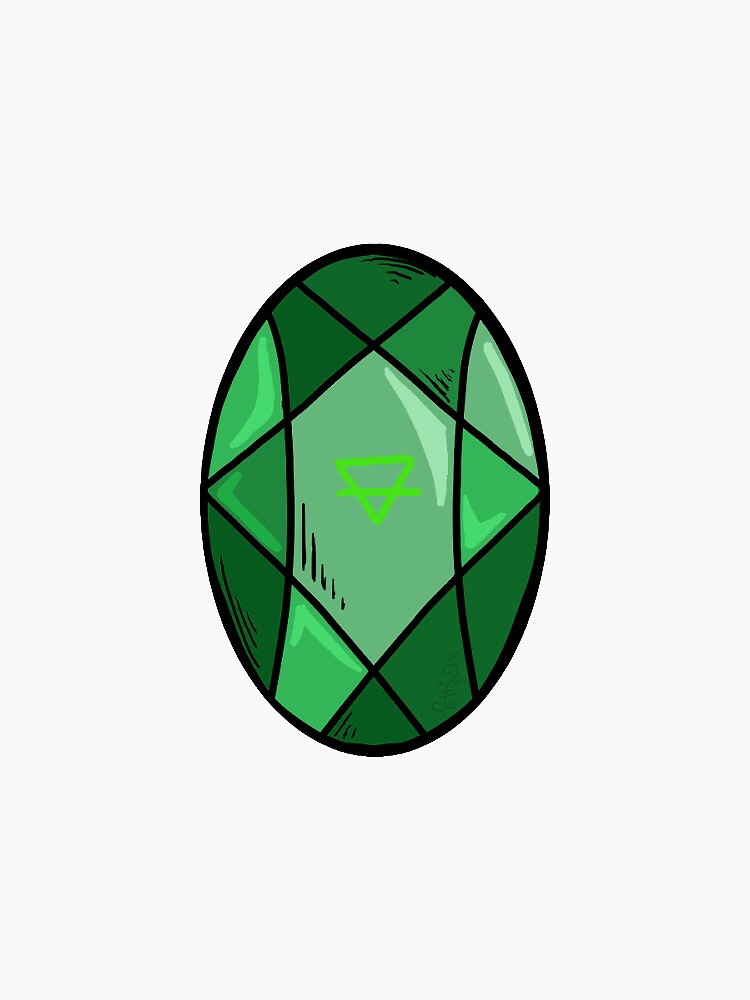 "Green Earth Element Gemstone" Sticker by icheddart | Redbubble