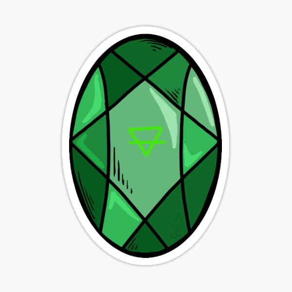 "Green Earth Element Gemstone" Sticker by icheddart | Redbubble
