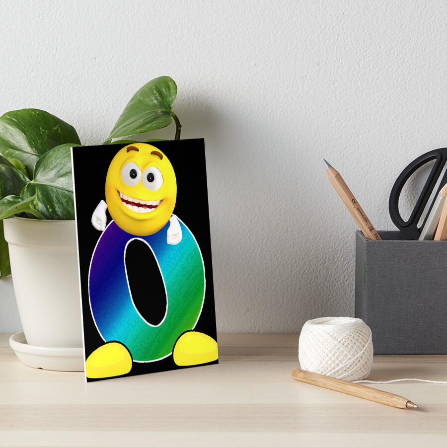 Lámina rígida «Letra O Alfabeto Smiley Monogram Face Emoji Camisa para ...