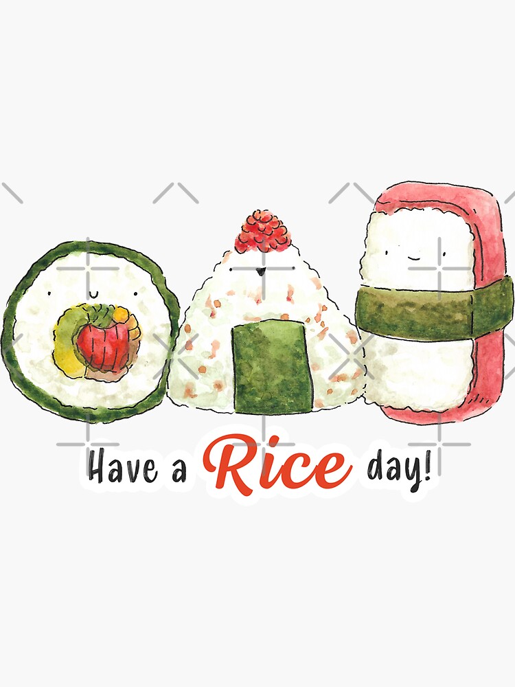 "Have a rice day!" Sticker by DuryLuong | Redbubble