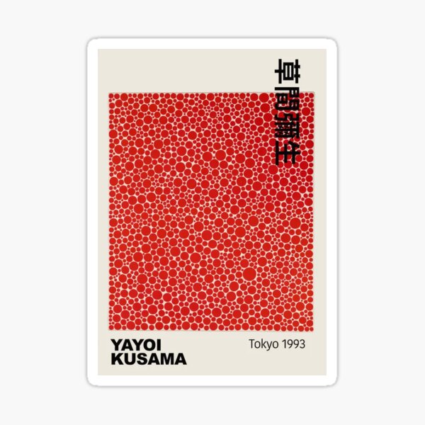 "Red Infinity Dots - Yayoi Kusama" Sticker by thomaasbelanger | Redbubble