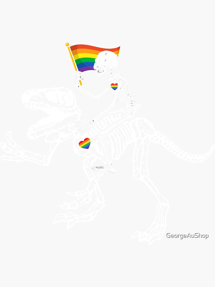 "Skeleton Ridding T-Rex Cool Funny LGBTQ Pride Skeleton With Gay ...