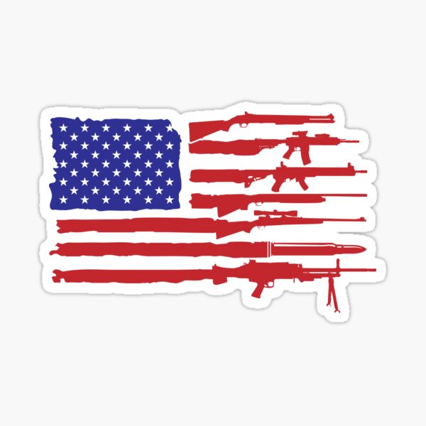 "American Flag guns" Sticker for Sale by Payton-Schick | Redbubble